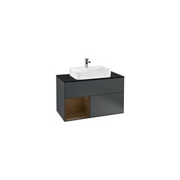Villeroy & Boch V&B Waschtischunterschrank Finion 100, Pl b m, Rg li wal ven, md bl. m Lac ; Villeroy & Boch (F362GNHG)