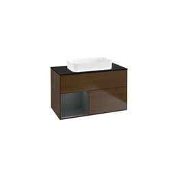 Villeroy & Boch V&B Waschtischunterschrank Finion 100x60,3 cm, Rg li md bl. m Lac, wal ven ; Villeroy & Boch (F652HGGN)
