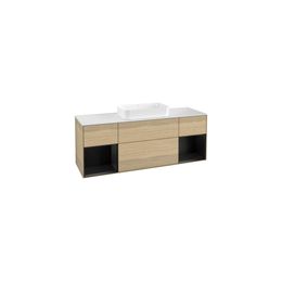 Villeroy & Boch V&B Waschtischunterschrank Abdeckplatte wh. m Finion 160x60cm, Reg bla m lacquer, Oak Veneer ; Villeroy & Boch (F331PDPC)