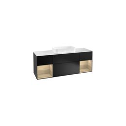 Villeroy & Boch V&B Waschtischunterschrank Abdeckplatte wh. m Finion 160x60cm, Reg Oa ven, Black matt lacquer ; Villeroy & Boch (F331PCPD)