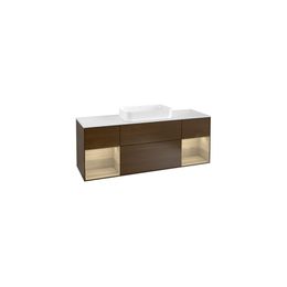 Villeroy & Boch V&B Waschtischunterschrank Abdeckplatte wh. m Finion 160x60cm, Reg Oak Veneer, Walnut veneer ; Villeroy & Boch (F331PCGN)