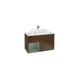 Villeroy & Boch V&B Waschtischunterschrank Finion 100, Pl w m, Reg li Oli. m Lac, wal ven ; Villeroy & Boch (F361GMGN)