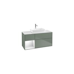 Villeroy & Boch V&B Waschtischunterschrank Finion 120cm, Pl w m, Rg g wh. Lac, Oli. m Lac ; Villeroy & Boch (F821GFGM)