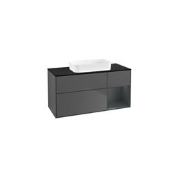 Villeroy & Boch V&B Waschtischunterschrank Finion 120x60 cm, Rg r md bl. m Lac, Anthrac. m ; Villeroy & Boch (F712HGGK)