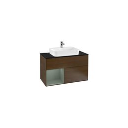 Villeroy & Boch V&B Waschtischunterschrank Finion 100, Pl b m, Reg li Oli. m Lac, wal ven ; Villeroy & Boch (F362GMGN)