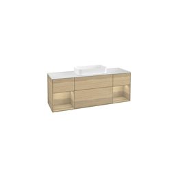Villeroy & Boch V&B Waschtischunterschrank Abdeckplatte wh. m Finion 160x60,3cm, Regal Oak Veneer, Oak Veneer ; Villeroy & Boch (F331PCPC)