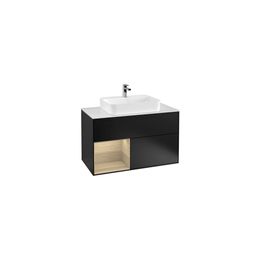Villeroy & Boch V&B Waschtischunterschrank Finion 100, Pl wh. m, Reg li Oa ven, bla m Lac ; Villeroy & Boch (F361PCPD)