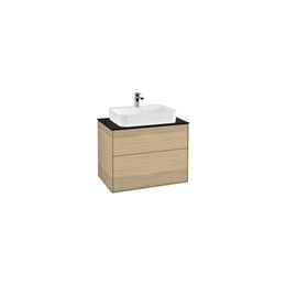 Villeroy & Boch V&B Waschtischunterschrank Finion 80x60,3cm, Abd.-Pl. bla matt, Oak Veneer ; Villeroy & Boch (F34200PC)