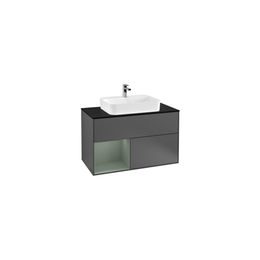 Villeroy & Boch V&B Waschtischunterschrank Finion 100, Pl b m, Rg l Oli. m Lac, Anthrac. m ; Villeroy & Boch (F362GMGK)