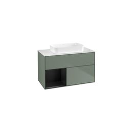 Villeroy & Boch V&B Waschtischunterschrank Finion 100x60,3 cm, Rg li bla m Lac, Oli. m Lac ; Villeroy & Boch (F651PDGM)