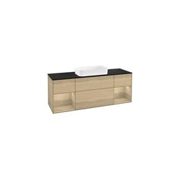 Villeroy & Boch V&B Waschtischunterschrank Abdeckplatte bla m Finion 160x60,3cm, Regal Oak Veneer, Oak Veneer ; Villeroy & Boch (F332PCPC)