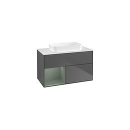 Villeroy & Boch V&B Waschtischunterschrank Finion 100x60,3 cm, Rg l Oli. m Lac, Anthrac. m ; Villeroy & Boch (F651GMGK)