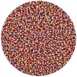 Myfelt Filzkugelteppich &Oslash; 120 cm Bunt