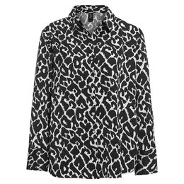 Gina Damen Satinbluse mit Knopfleiste