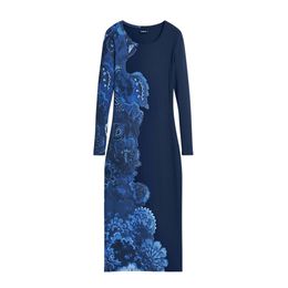 Desigual Kleid Damen Gr&ouml;&szlig;e 42 blau / dunkelblau / wei&szlig; Winterkleid