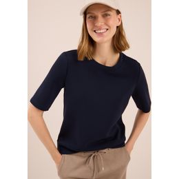 Sweatshirt Cecil, Damen, Gr. S (38), blau (urban dunkelblau), Sweatware, Obermaterial: 47% Modal, 45% Polyester, 8% Elasthan, unifarben, regular fit normal, Rundhals, Sweatshirts Sweatshirt, mit seitlichen Schlitzen