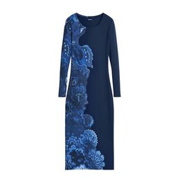 Desigual Kleid Damen Gr&ouml;&szlig;e 42 blau / dunkelblau / wei&szlig; Winterkleid