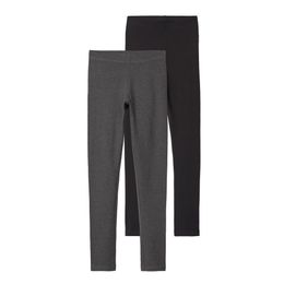 name it 2er-Pack Leggings in Dark Grey Melange | Gr.: 86/92