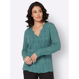 CR&Eacute;ATION L creation L Woll-Mix-Pullover in jade-meliert | Gr.: 42