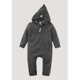 hessnatur Fleece-Overall in anthrazit | Gr.: 86/92