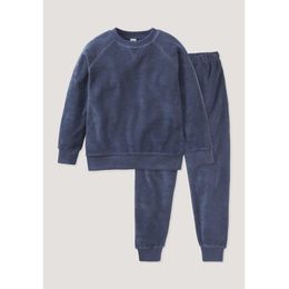 hessnatur Frottee Pyjama Relaxed in indigo blau | Gr.: 98/104