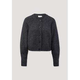 hessnatur Strick Jacke Relaxed Cropped in anthrazit | Gr.: XL
