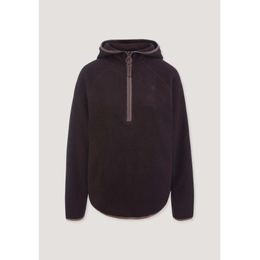 hessnatur Fleece Hoodie in schwarzbeere | Gr.: S
