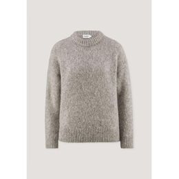 hessnatur Strick Pullover Relaxed aus Alpaka mit Bio-Baumwolle in naturgrau | Gr.: S