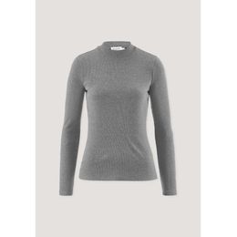 hessnatur Rib Longsleeve Slim in grau | Gr.: 44