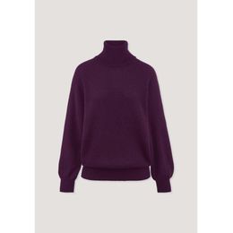hessnatur Strick Rollkragen Pullover in dunkles purpur | Gr.: XS