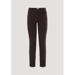 hessnatur Hose Cord Slim Leg in schwarzbeere | Gr.: 38