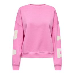 Only Sweatshirt »ONLSWEAT L/S BACK/SLEEVE PRINT SWT NOOS« Fuchsia Pink Detail:BIRCH FLORIDA PRINT XL XL Sweater von Only