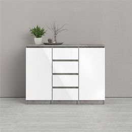 Inosign Kommode »Naia, Sideboard, 4 Schubladen, 2 Türen, Aufbewahrung, grifflose Front« Mit Einlegeböden, modern, skandinavisches Design, in...