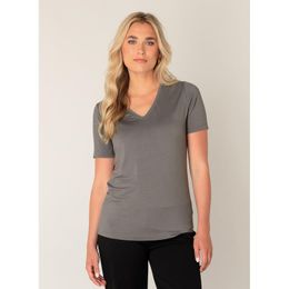 Base Level Damen T-Shirt &raquo;Yanic&laquo; mit V-Ausschnitt grau 38