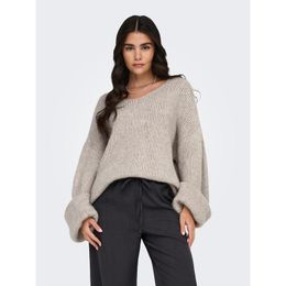 Jacqueline de Yong JDY V-Ausschnitt-Pullover »DINEA L/S REVERSIBLE PULLOV. KNT NOOS« der V-Ausschnitt kann vorn und hinten getragen werden Chateau Gray S S Modischer...