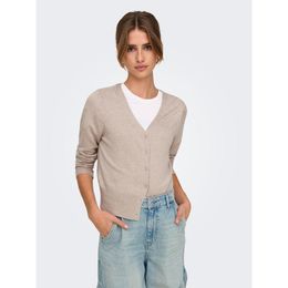 Only Strickjacke &raquo;ONLVENICE LIFE LS VNECK CARDI KNT NOOS&laquo; Whitecap Gray Detail:MELANGE XS XS Gestrickter Cardigan von Only