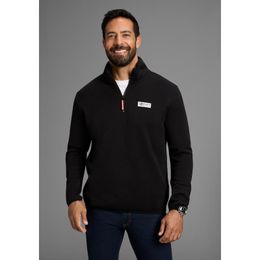 MAN'S WORLD MAN'S WORLD Sweatshirt Freizeit Allrounder schwarz meliert L L Strickfleece Troyer, auch für kalte Tage – ideal für Freizeitaktivitäten