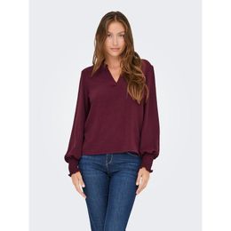 Only Damen Only Blusenshirt &raquo;ONLMETTE V-NECK LS SMOCK TOP NOOS WVN&laquo; lila XS