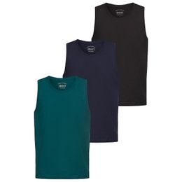 MAN'S WORLD MAN'S WORLD Muscleshirt 3er-Pack, schmal geschnitten, Rundhalsausschnitt, aus 100% Baumwolle schwarz-blau-grün XL (56/58) XL (56/58) Schmal...