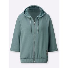 WITT Damen Shirtjacke mit Kapuze, jade, Gr&ouml;&szlig;e 46