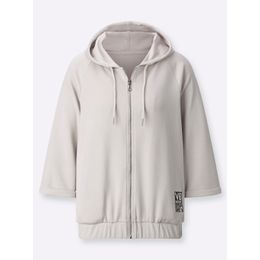 WITT Damen Shirtjacke mit Kapuze, hellgrau, Gr&ouml;&szlig;e 50