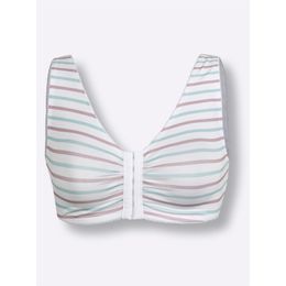 w&auml;schepur w&auml;schepur Damen Bustier, wei&szlig;-mauve-mint-gestreift, Gr&ouml;&szlig;e 36/38