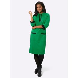 WITT Damen Jerseykleid mit Kontrast-Akzenten, grasgrün, Größe 40