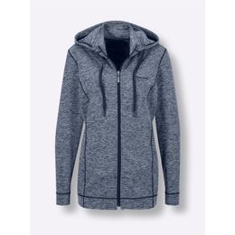 Catamaran Sports Damen Shirtjacke mit weitenregulierbarer Kapuze, dunkelblau-meliert, Gr&ouml;&szlig;e 52/54