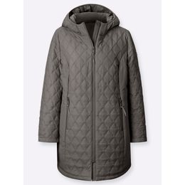 WITT Damen Kapuzenjacke im Rautenmuster, graphit, Gr&ouml;&szlig;e 38