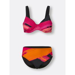 feel good Damen Bikini, schwarz-orange, Gr&ouml;&szlig;e 38C