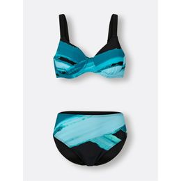 feel good Damen Bikini, schwarz-t&uuml;rkis, Gr&ouml;&szlig;e 44C