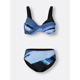 feel good Damen Bikini, schwarz-jeansblau, Gr&ouml;&szlig;e 52C