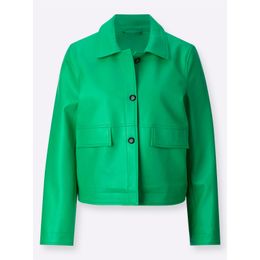 WITT Damen Lederimitatjacke in kurzer, gerader Form, grasgr&uuml;n, Gr&ouml;&szlig;e 46