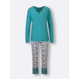 w&auml;schepur w&auml;schepur Damen Schlafanzug, ozean-ecru-bedruckt, Gr&ouml;&szlig;e 36/38